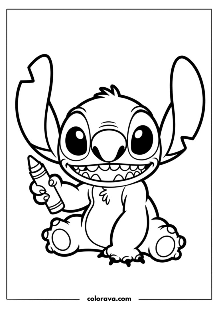 60 Stitch Coloring Pages - Free Printables (PDF) - COLORAVA