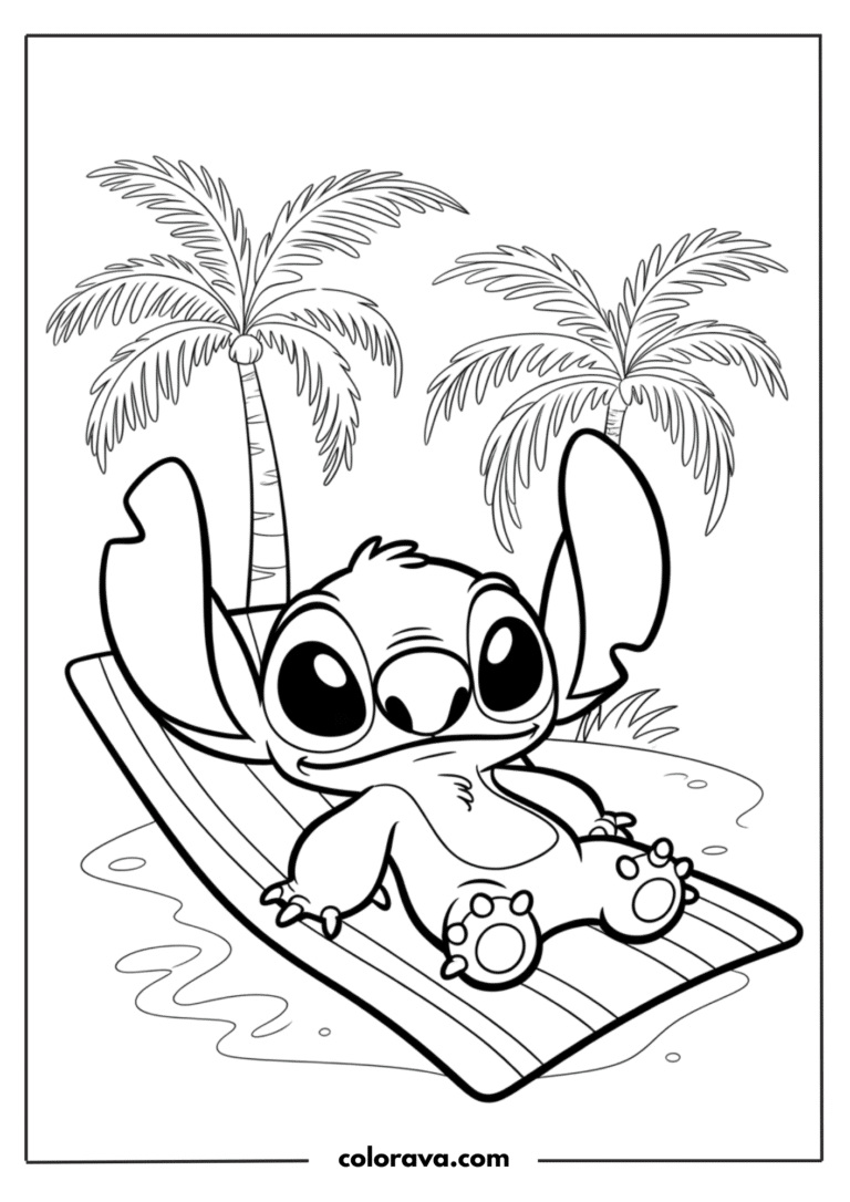 60 Stitch Coloring Pages - Free Printables (PDF) - COLORAVA
