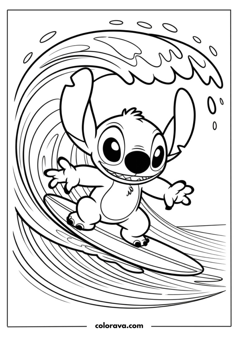 60 Stitch Coloring Pages - Free Printables (PDF) - COLORAVA